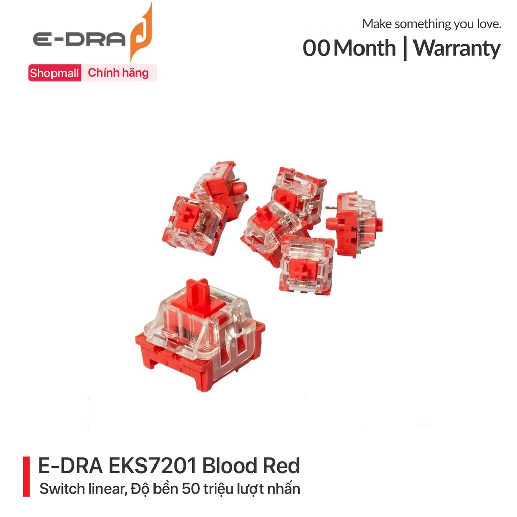 E-dra EKS7201 Blood Red I Mechanical Keyboard Switch Mechanical ...