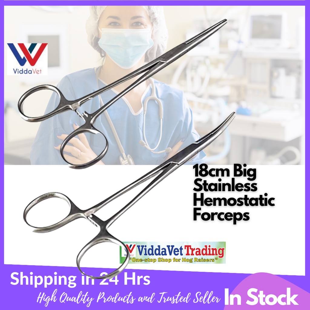 18 cm Stainless /Straight Hemostatic Forceps Animal 7.5" Fish Deboning ...