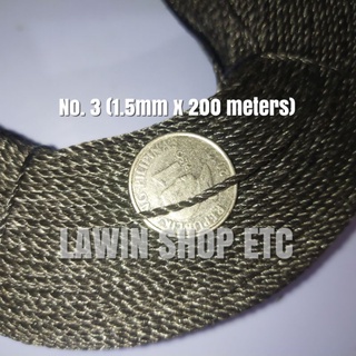 PE Nylon Rope No. 3 (1.5mm x 200 meters) Orange / Black Polyethylene Rope / Tali / Pisi / Cord ...