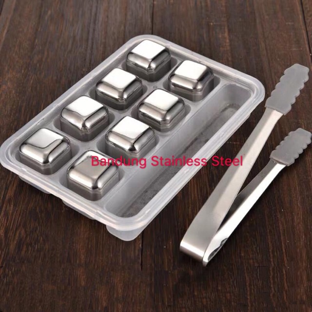 8pcs Ice Cube stainless Steel sus 304 Food grade Ice Box Stainles Ice ...