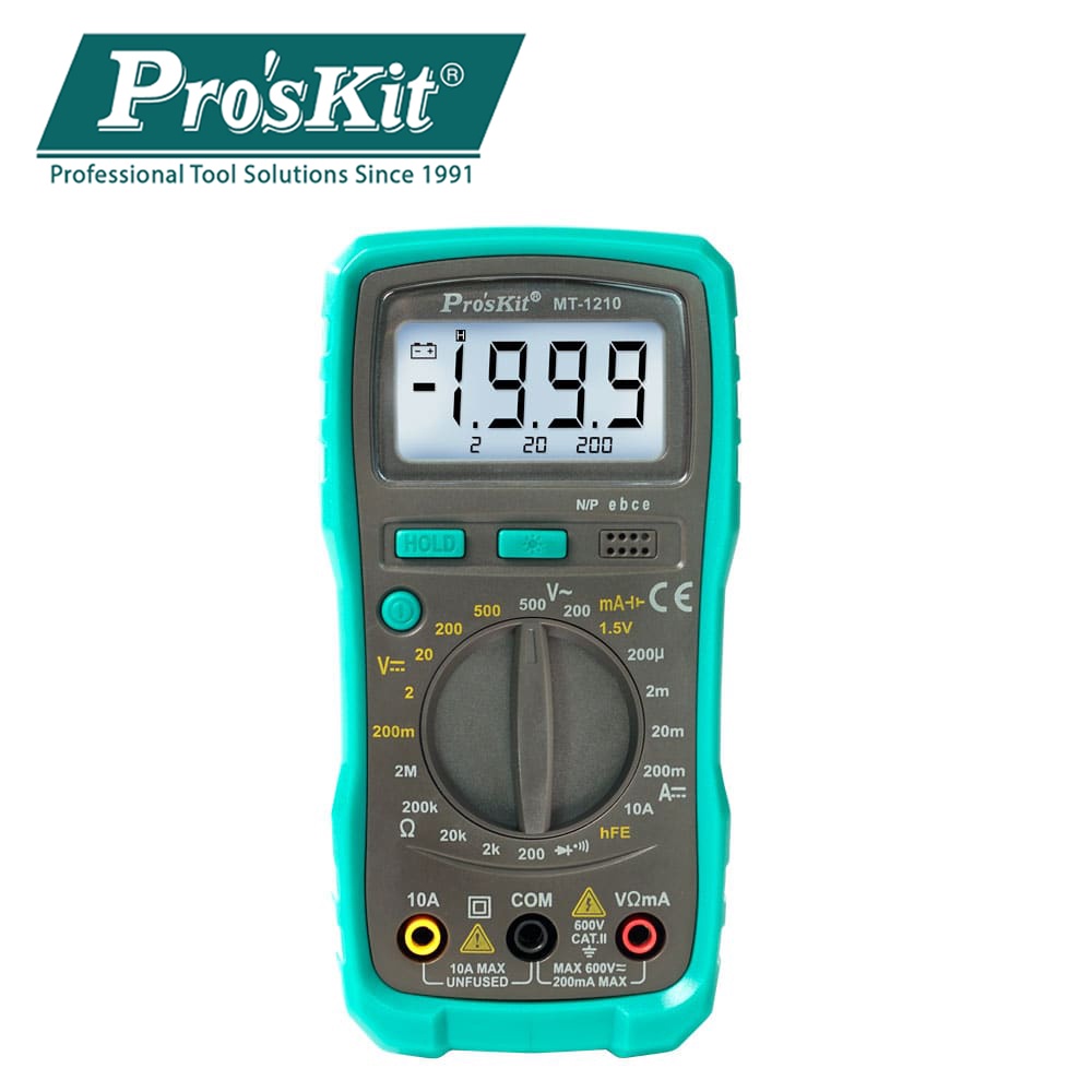 Pro'sKit MT-1210 3 1/2 Compact Digital Multimeter 1999 counts | Shopee ...