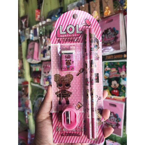 LOL Surprise Dolls Stationery Set Pencils Eraser Sharpener Lapis ...