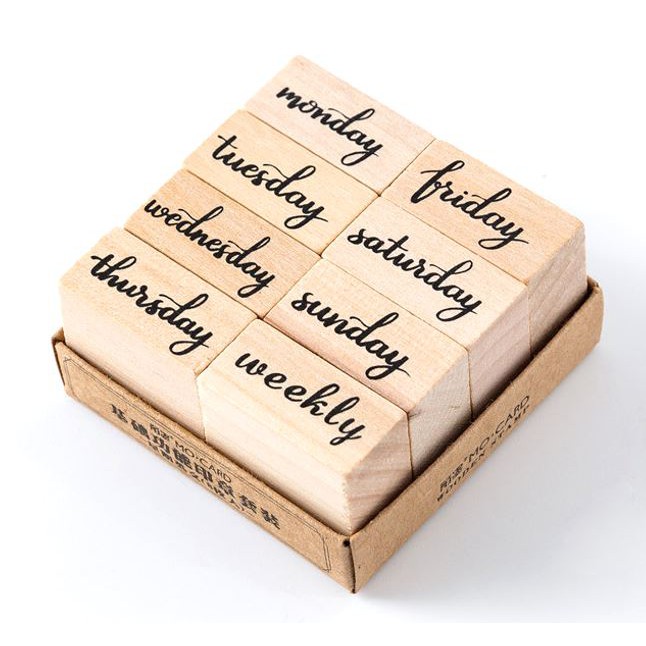 Script Days of the Week Rubber Stamp Set | Shopee Philippines
