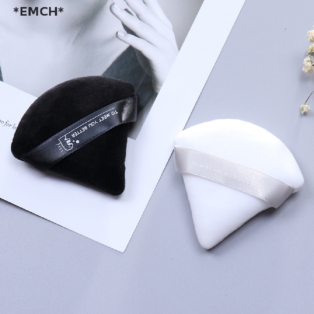 [[EMCH]] Mini Triangle Velvet Facial Face Puff Cosmetic Makeup Cotton ...