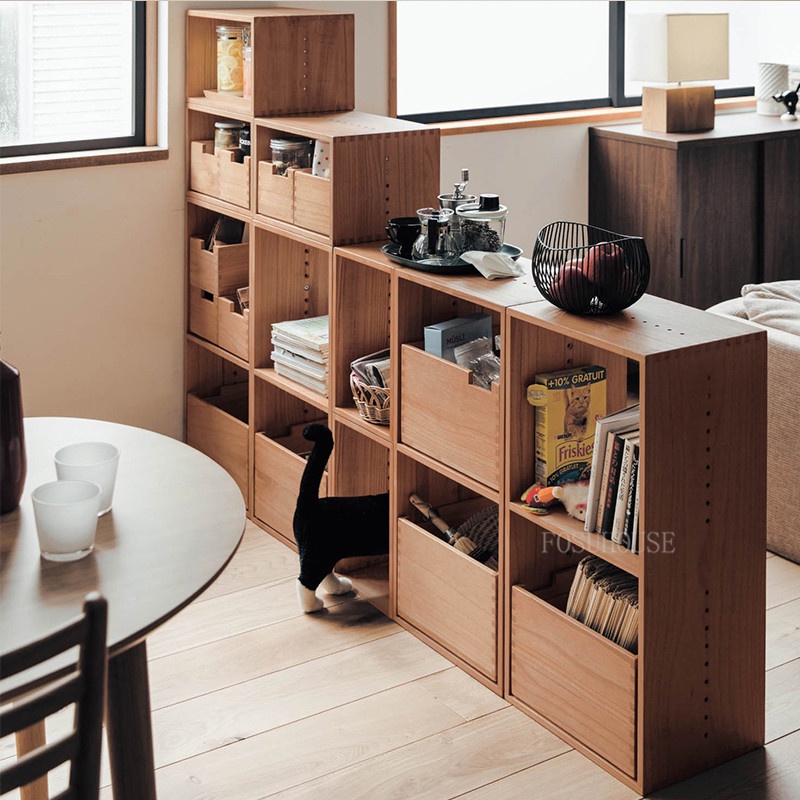 Nordic Furniture Solid Wood Bookcases Whole Wall Bookshelf Decor ...