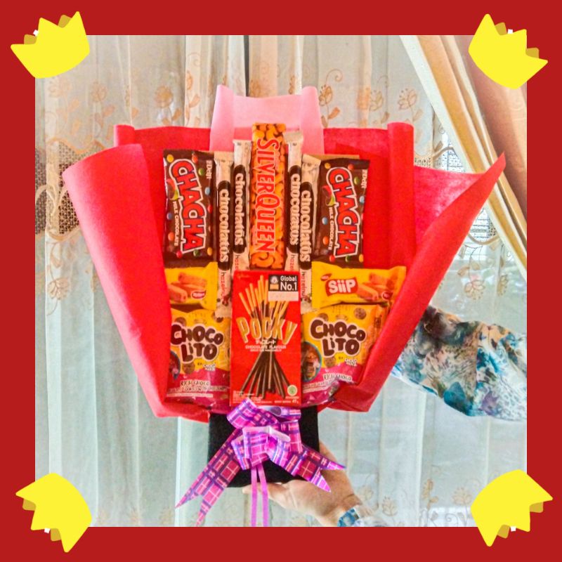 Bucket Brown SILVERQUEEN POCKY / Booket SNACK GIFT Afternoon Graduation ...