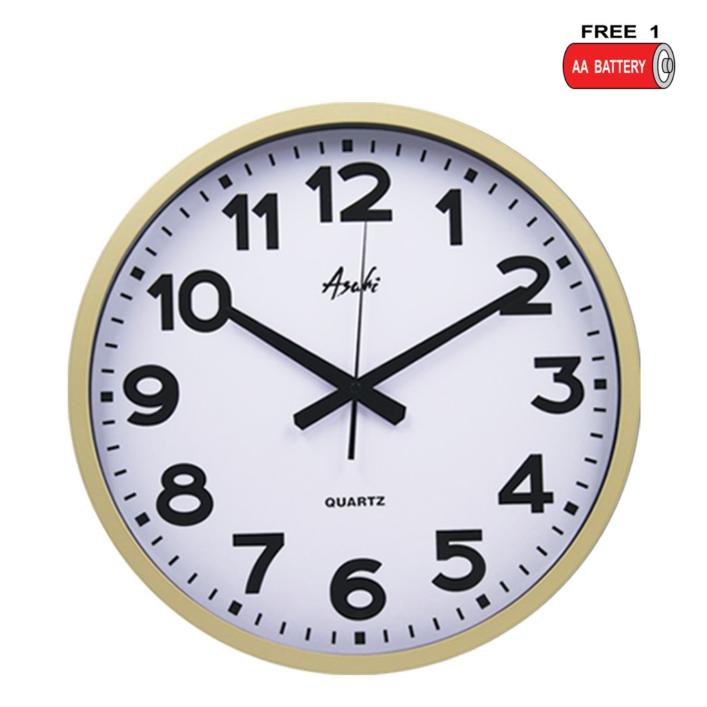 Asahi HC1015-B Round Wall Clock 15 inches | Shopee Philippines