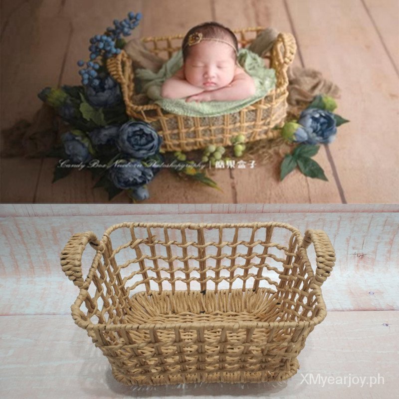 Newborn Photography Props Knitted Basket Baby's Photography Auxiliary ...