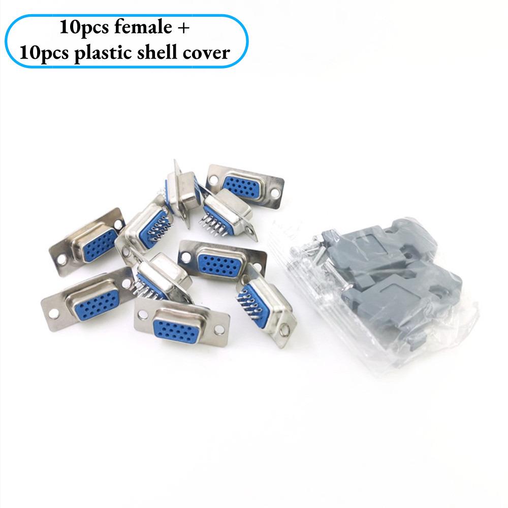 10 sets RS232 Parallel Serial Port DB15 3-Rows 15 Pin D Sub 10pcs Male/Female Solder Connector ...