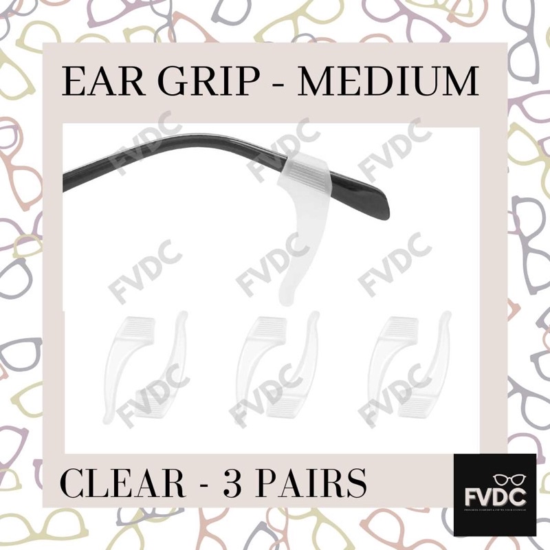 FVDC ANTI-SLIP EAR GRIP, COMFORT Silicone Ear Hook, Eye glass Temple ...