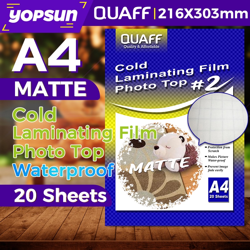 Quaff Photo Top Cold Laminating Film Photo Top A4 ( Glossy / Glitter ...