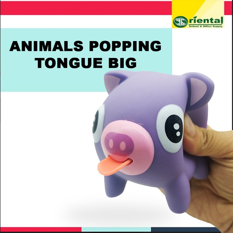 BIG 4 inches Animal Bleeping Popping Tongue Toys - Colorful Animal ...