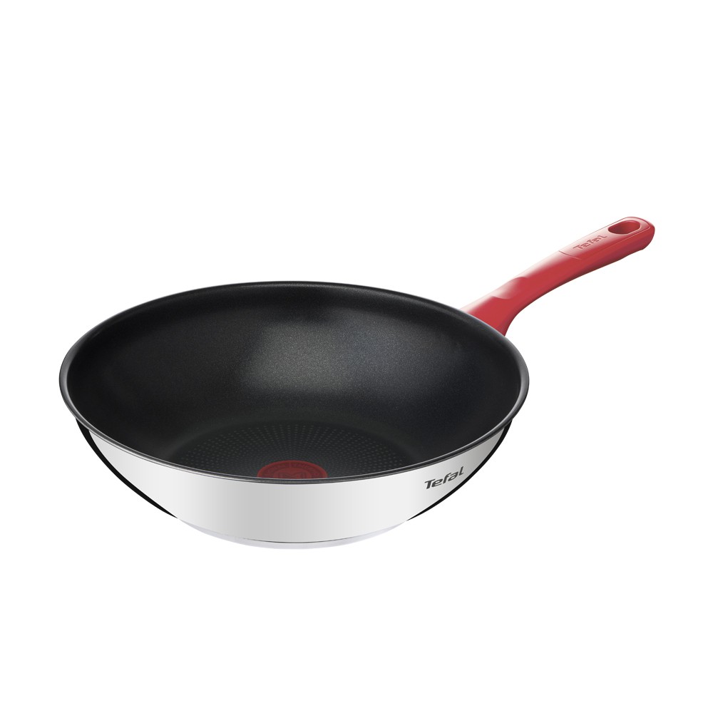 Tefal Edition Red Stainless Steel Induction Nonstick Wok Pan (28cm ...