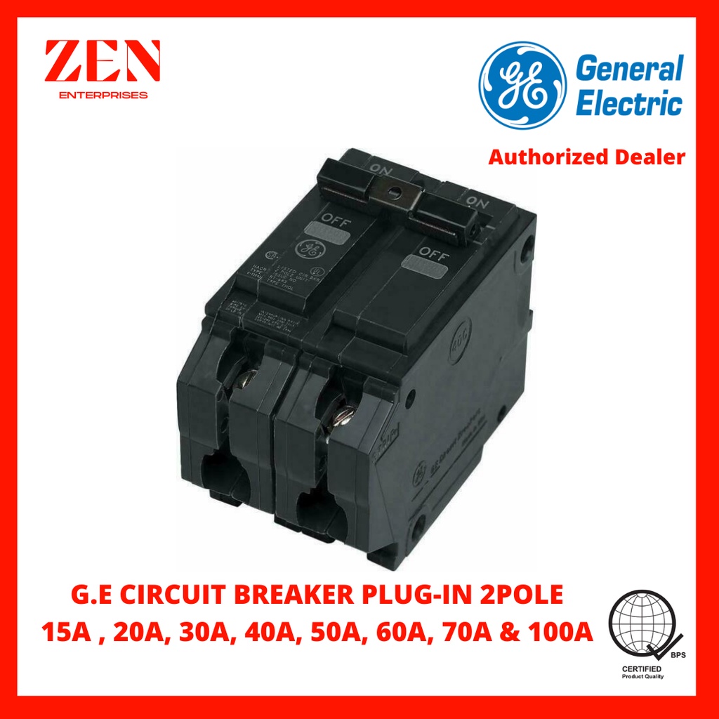 GE Breaker TQL Plug In , TQC Bolt On 2pole 15 20 30 40 50 60 70 100Amp ...