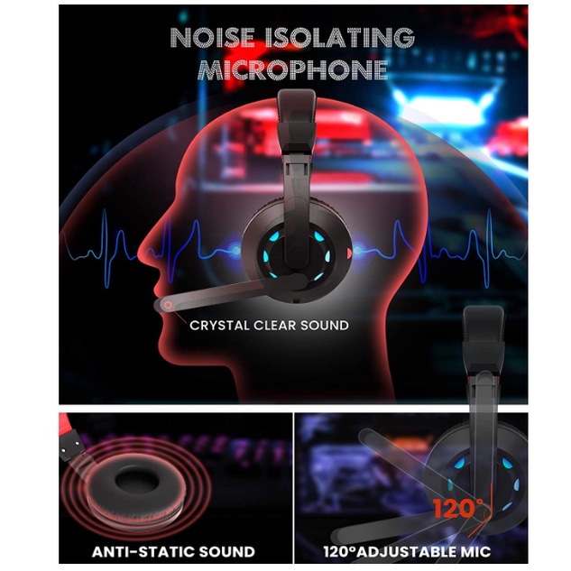 Allan Gaming Headset with Microphone, Noise Cancellation Headset, Over ...