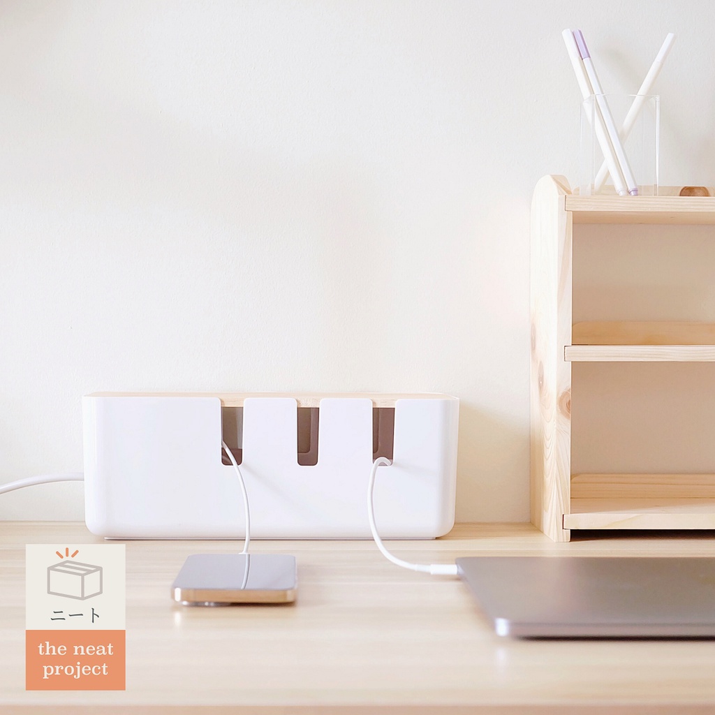 Neat Project Sachi Electric/Extension/Cord Storage Organizer with Wood ...