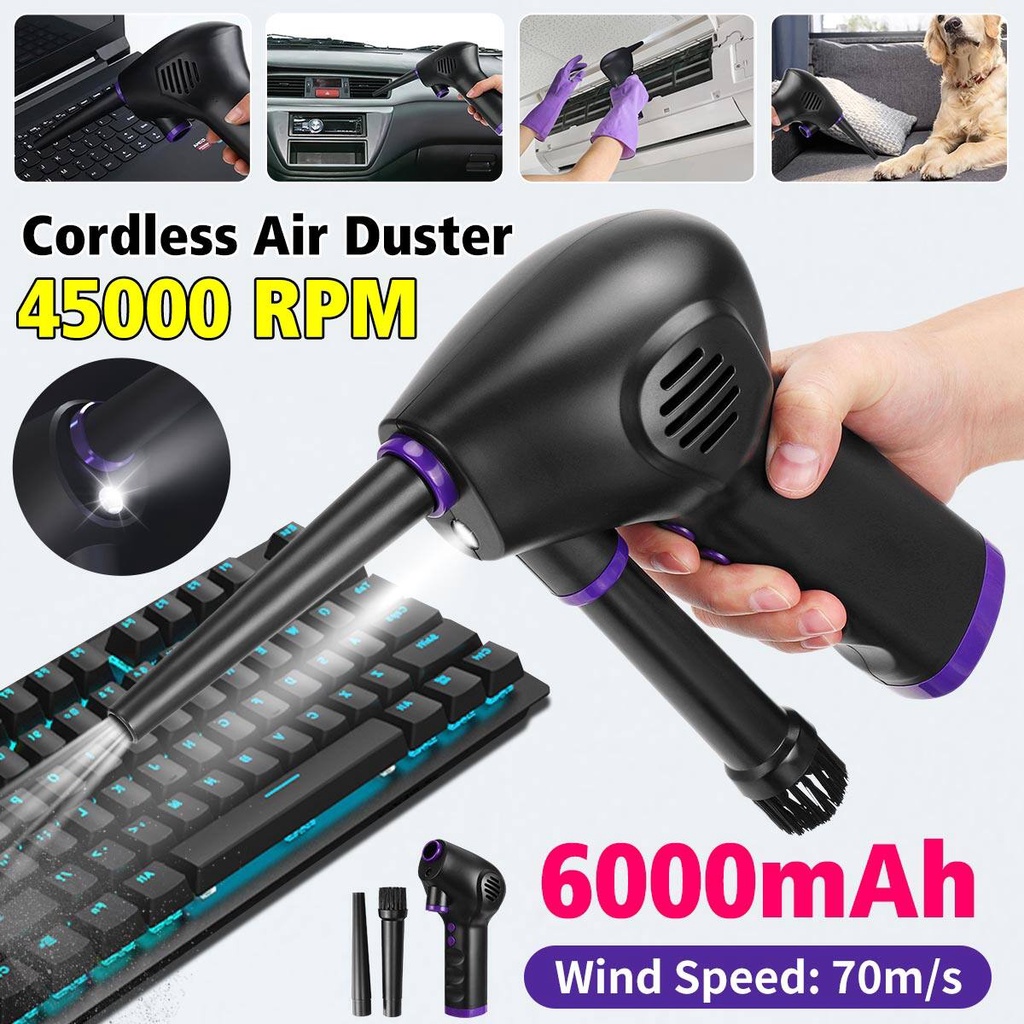 6000mah Cordless Air Duster for PC Computer Cleaning , Rechargeable ...