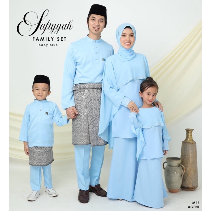 Set FAMILY COLOR BABY BLUE BAJU KURUNG MODEN SAFIYYAH BAJU RAYA ...
