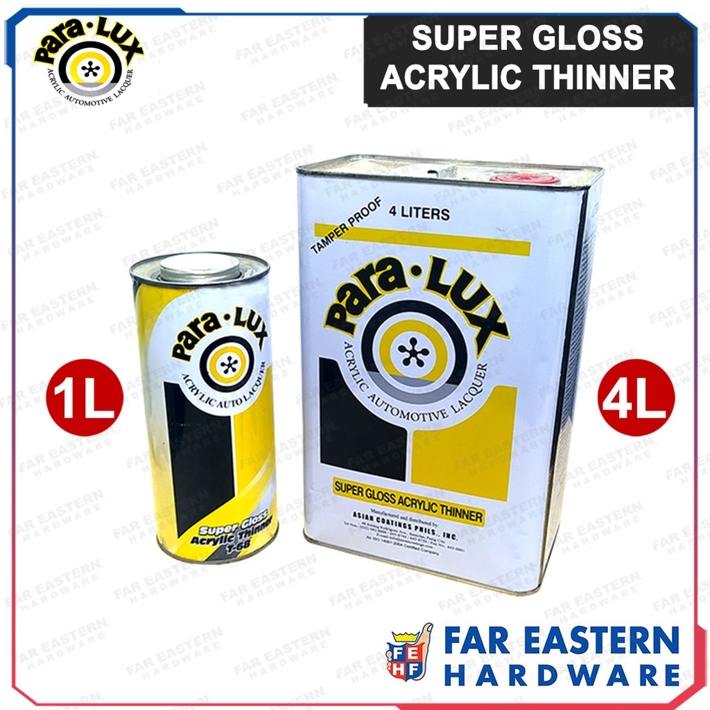 PARA LUX Super Gloss Acrylic Thinner 1L | 4L PARALUX | Shopee Philippines