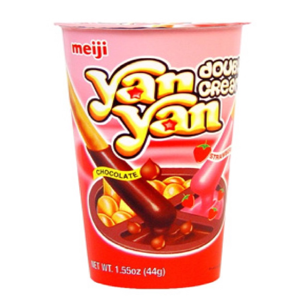 Meiji Yan Yan Double Cream Chocolate And Strawberry 44g | Shopee ...
