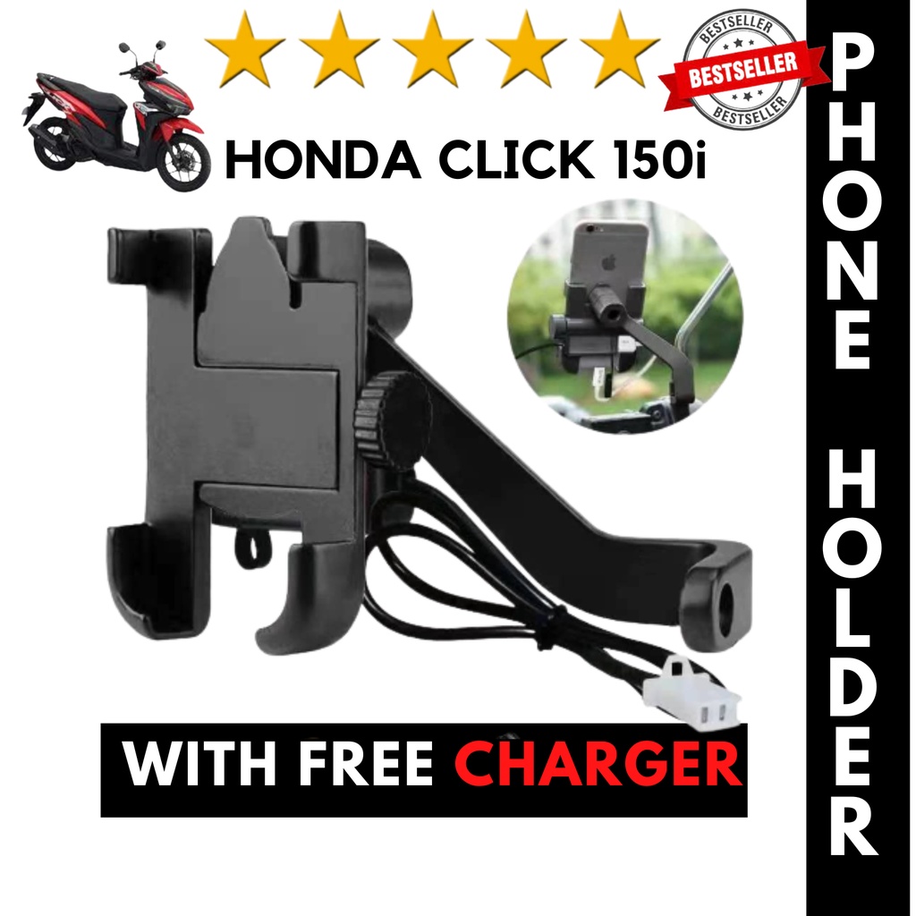 HONDA CLICK 150i CP HOLDER WITH FREE CHARGER / MOTOR PHONE HOLDER ...