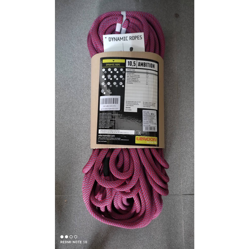 Tendon Dynamic Rope Ambition 10.5 mm x 50 Meters | Shopee Philippines