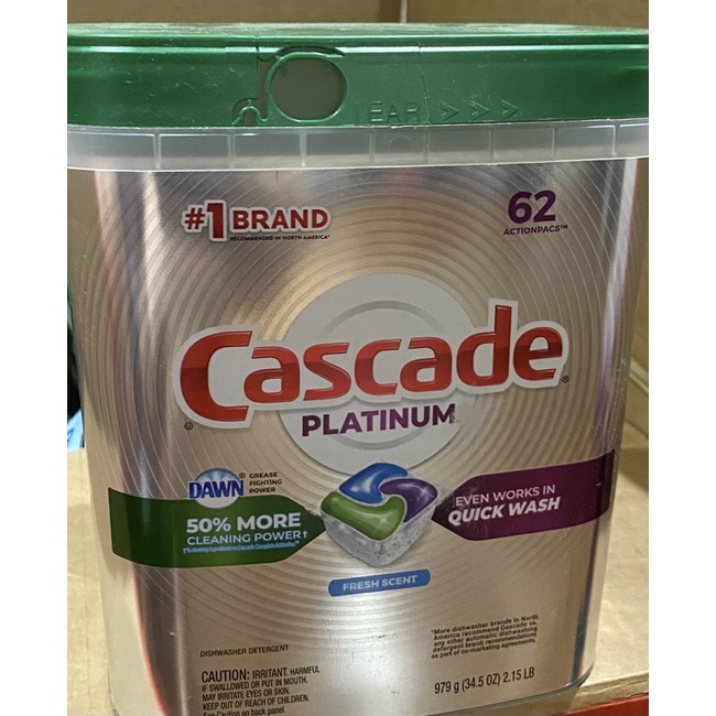 Cascade Platinum Complete Finish Dishwasher Tablets Dishwashing ...