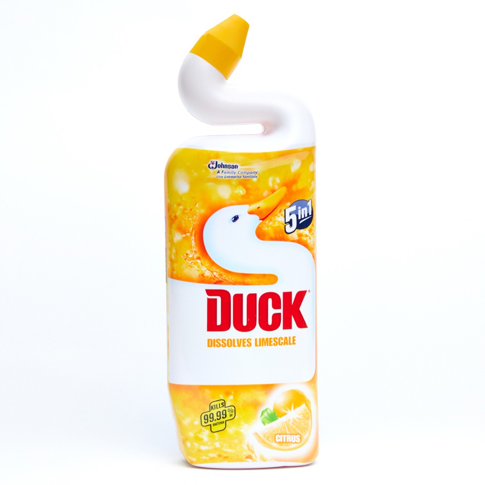 Duck CITRUS 5-in-1 Liquid Toilet Cleaner 750 mL, Kills 99.99% of Germs ...