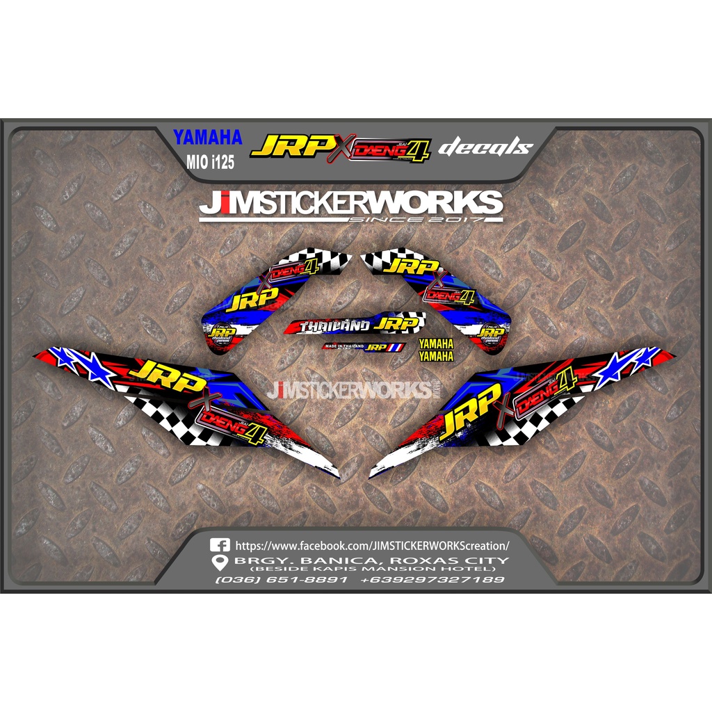 YAMAHA MIO I 125 PRINTED & FULLY LAMINATED (JRP STOCK SIZE DECALS SET ...