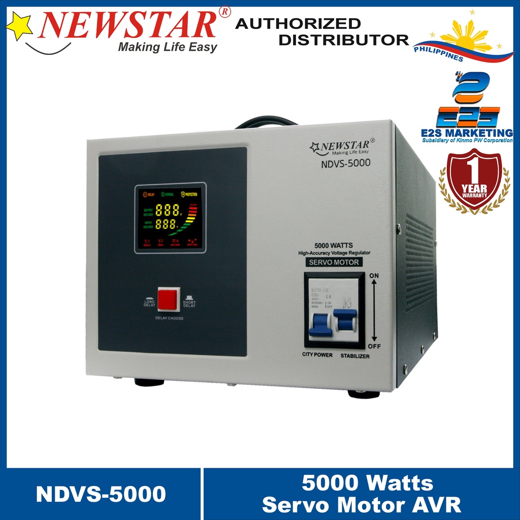 Newstar NDVS-5000 Servo Motor 5000Watts High Accuracy Automatic Voltage Regulator Pure Copper ...
