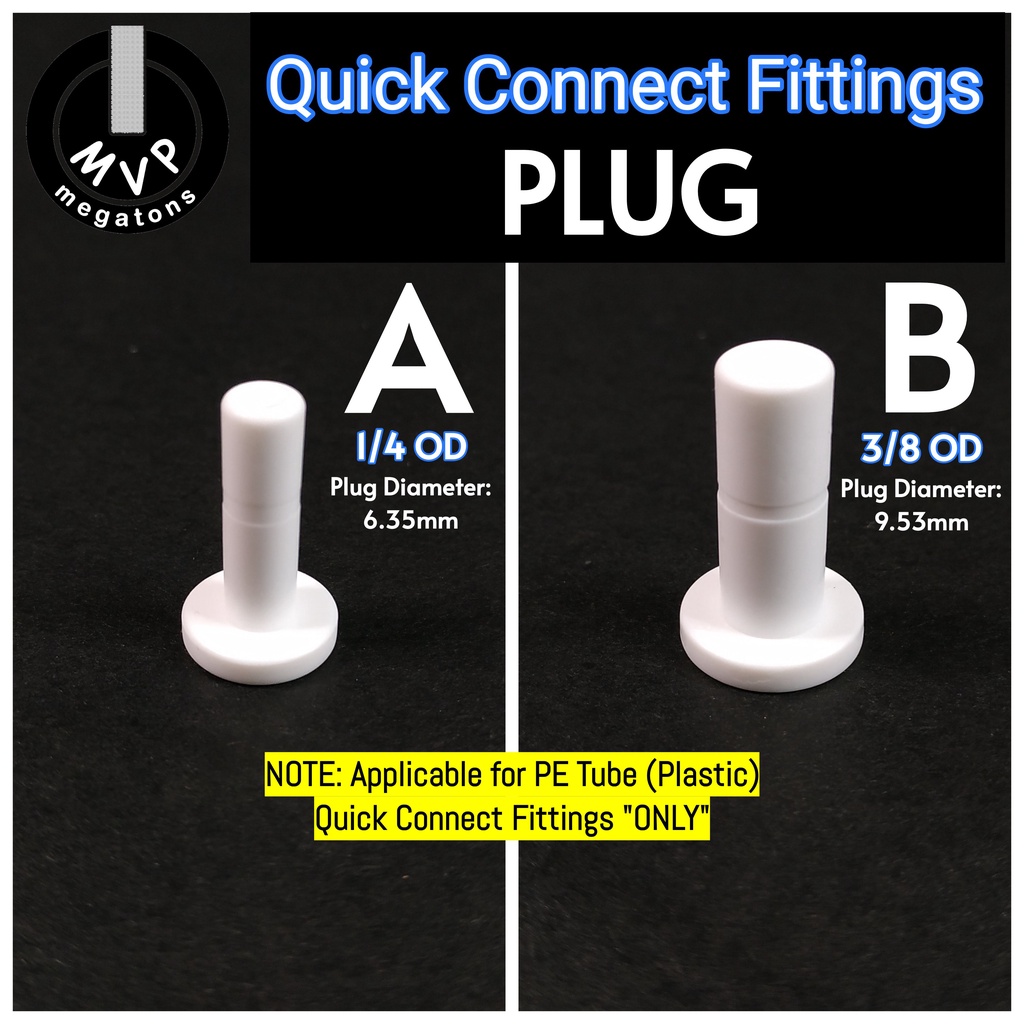 PLUG for Quick Connect Fittings 1/4"OD or 3/8"OD Reverse Osmosis RO ...