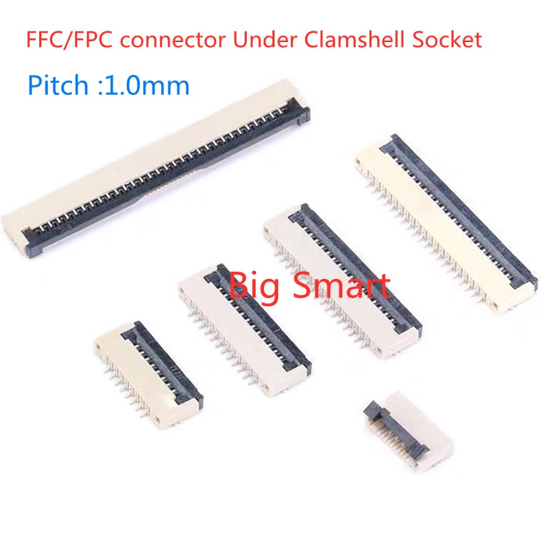 10pcs Pitch 1.0mm fpc connector Under Clamshell Socket FPC FFC Flat Cable Connector 4P 5P 8P 10P ...