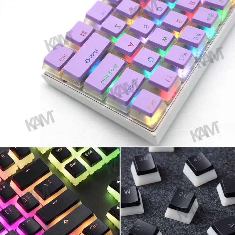 Kam OEM PBT Pudding Keycaps 108 Keys Double Layer Transparent Backlit ...