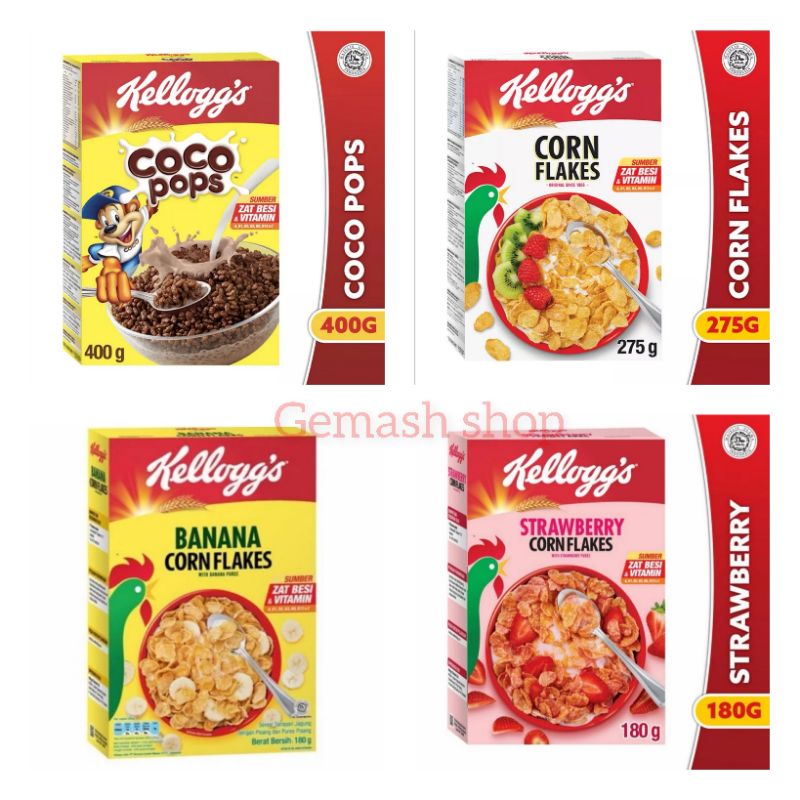 Kelloggs corn flakes 275gr Kelloggs coco pops 400gr kellogs strawberry ...