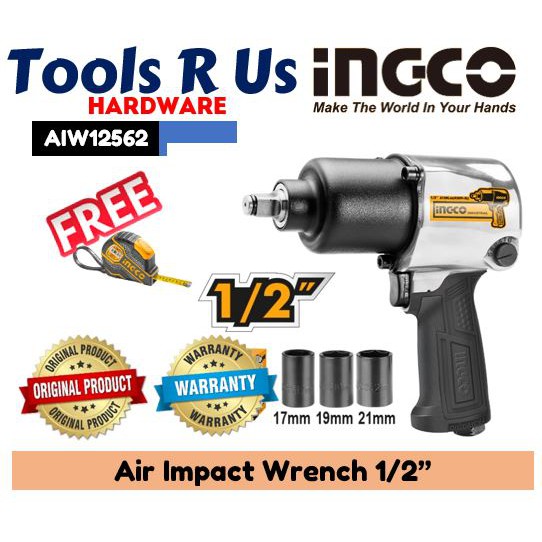 Ingco Air Impact Wrench 1/2in drive AIW12562* MERVILLE | Shopee Philippines