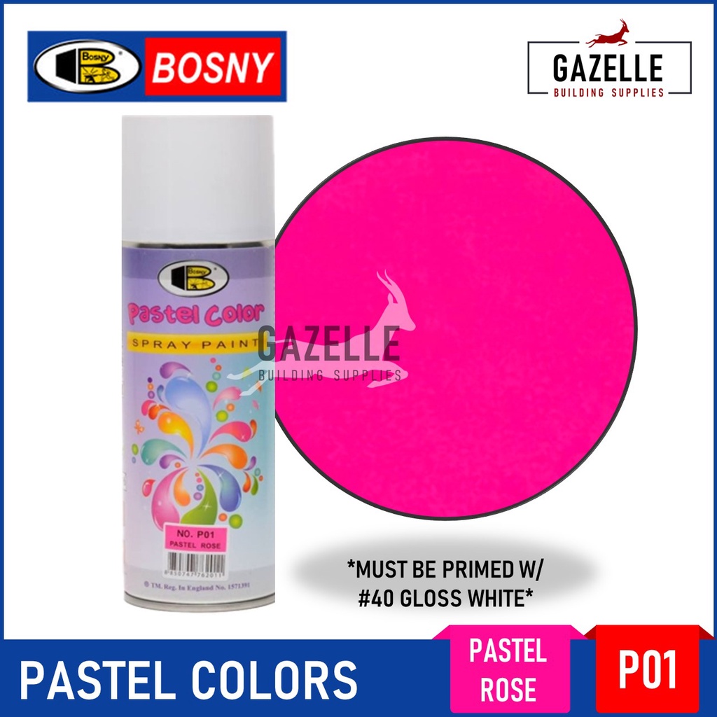 Bosny Pastel Color Spray Paint P01 / P02 / P03 / P04 - 400cc | Shopee ...