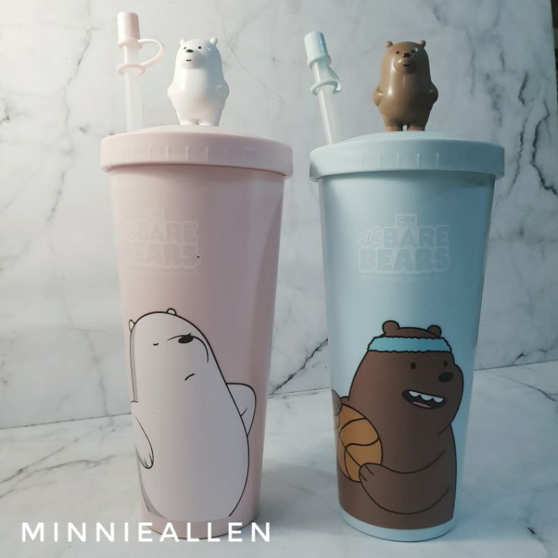 Miniso we bare bears Drinking Bottle With Straw | Shopee Philippines