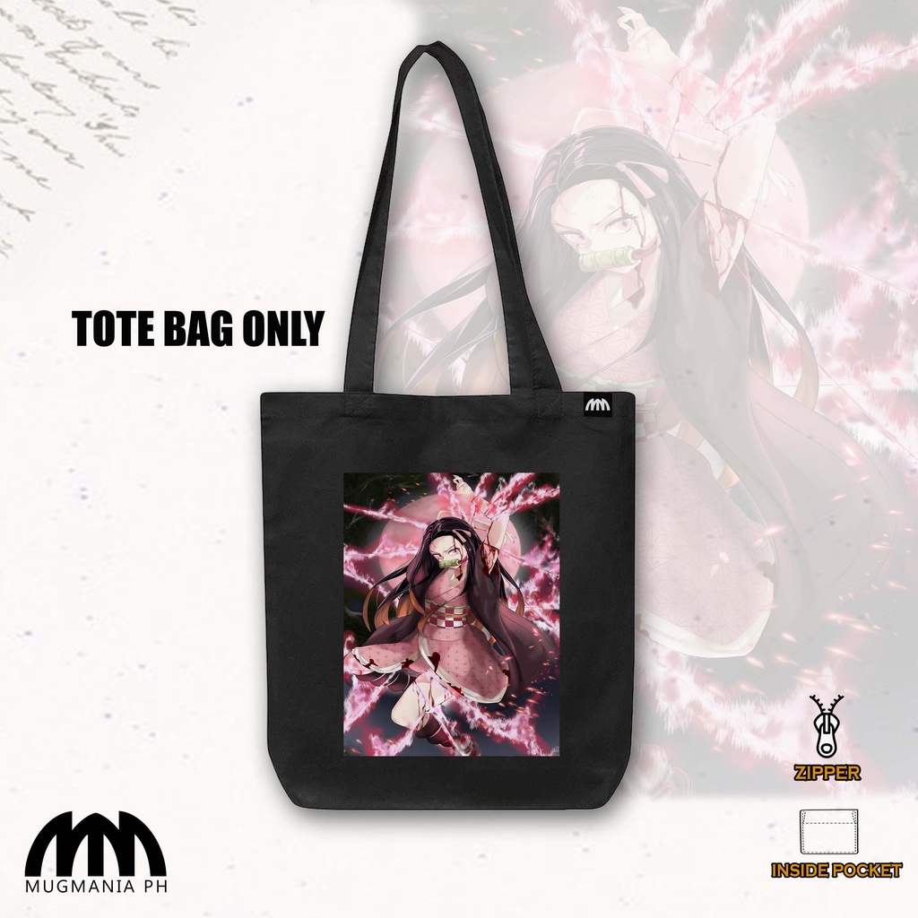 Demon Slayer - Mugmania - Nezuko - Black Tote bag Only (With Zipper ...