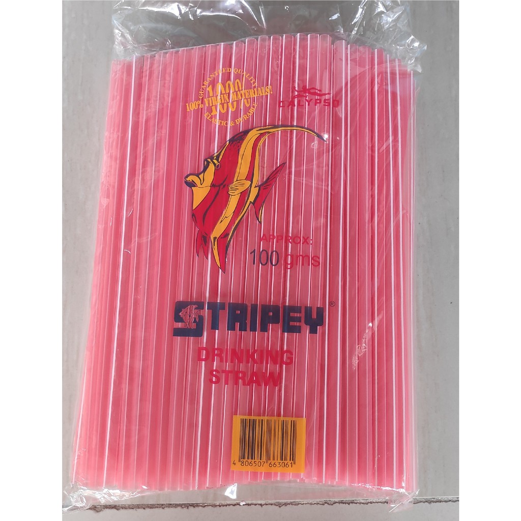 5packs SOFTDRINKS STRAW 10 inch STRIPEY Assorted Color 100g/pack ...