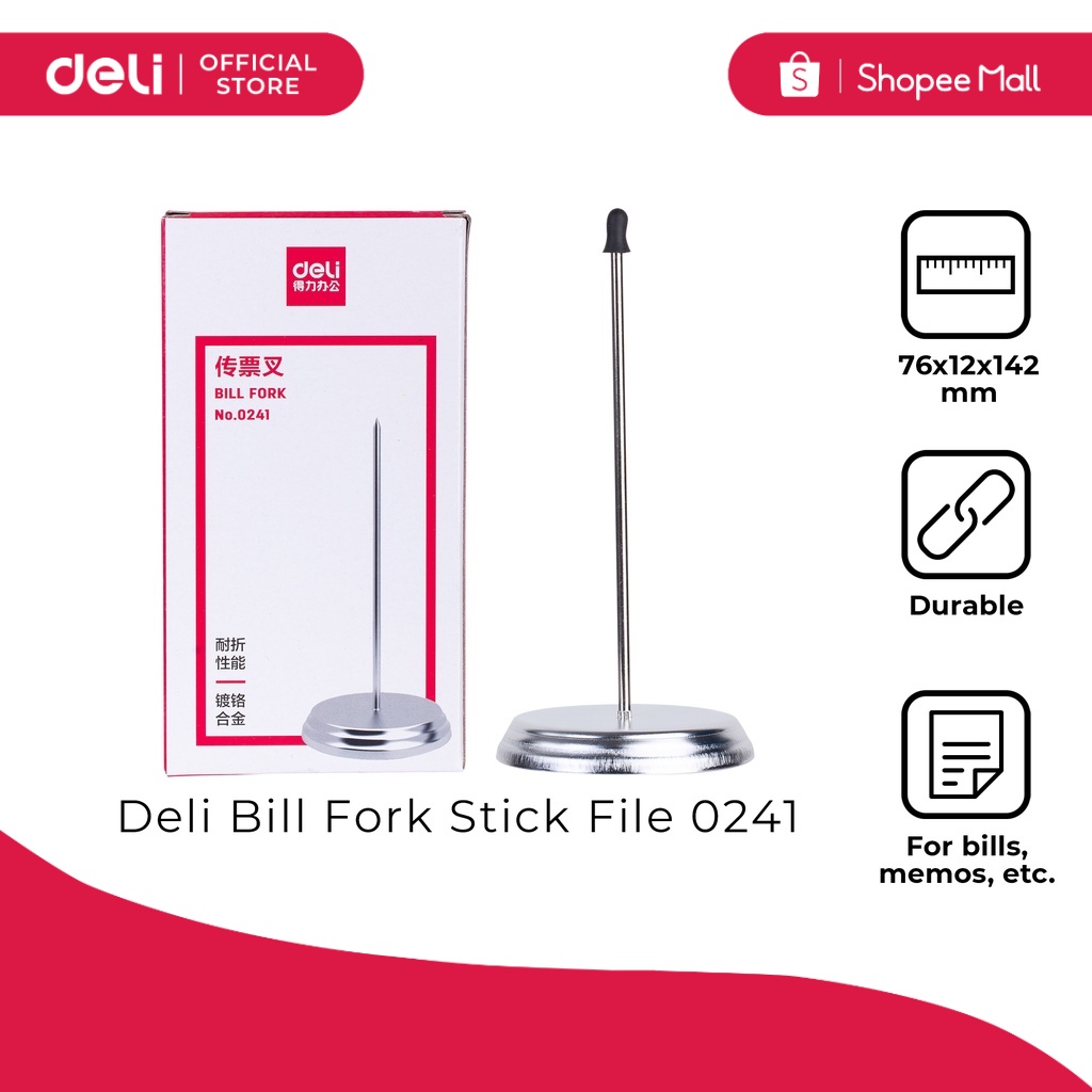Deli 0241 Bill Fork Stick File 1PC | Shopee Philippines