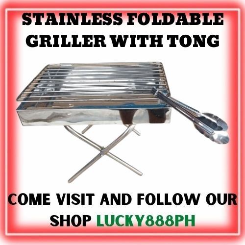 STAINLESS IHAWAN MINI STAND FOLDABLE WITH FREE TONG / HEAVY DUTY PURE ...