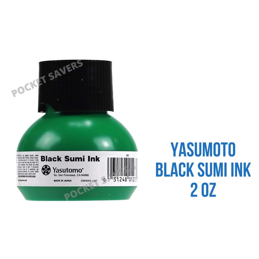 100% Original Yasutomo Black Sumi Ink 2 oz (Calligraphy, Permanent ...