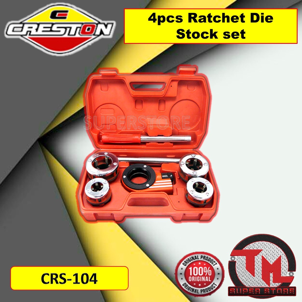 CRESTON Pipe Threader set / Ratchet Die Stocks set (4pcs) • Tm ss | Shopee Philippines
