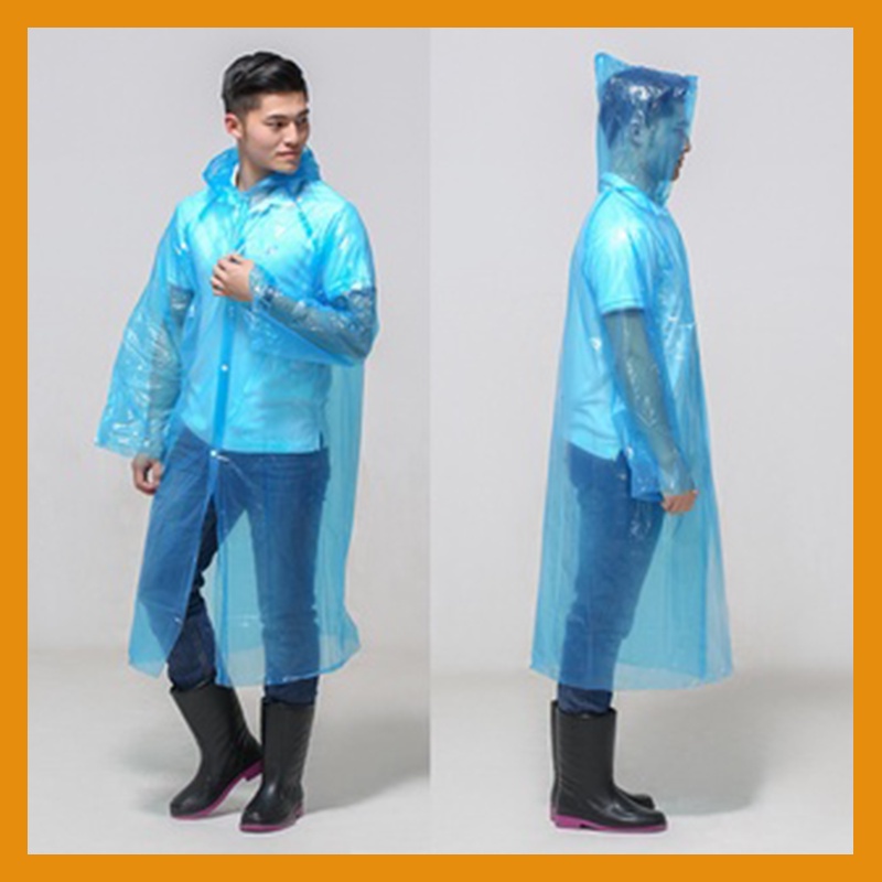 Raincot Rain coat Rainwear Color Disposable Raincoat Adult PE Button ...