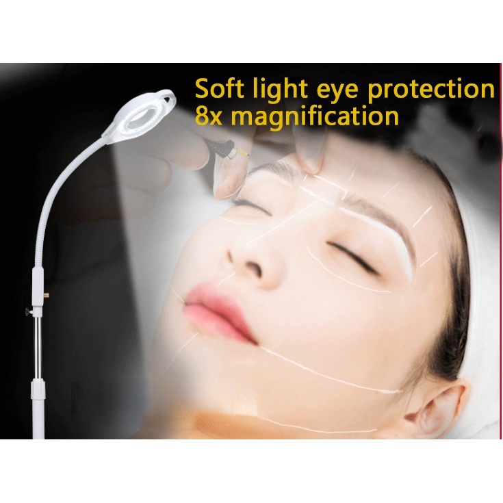 LED Magnifying Magnifier Floor Stand Lamp Glass Ligth Len Facial Light ...