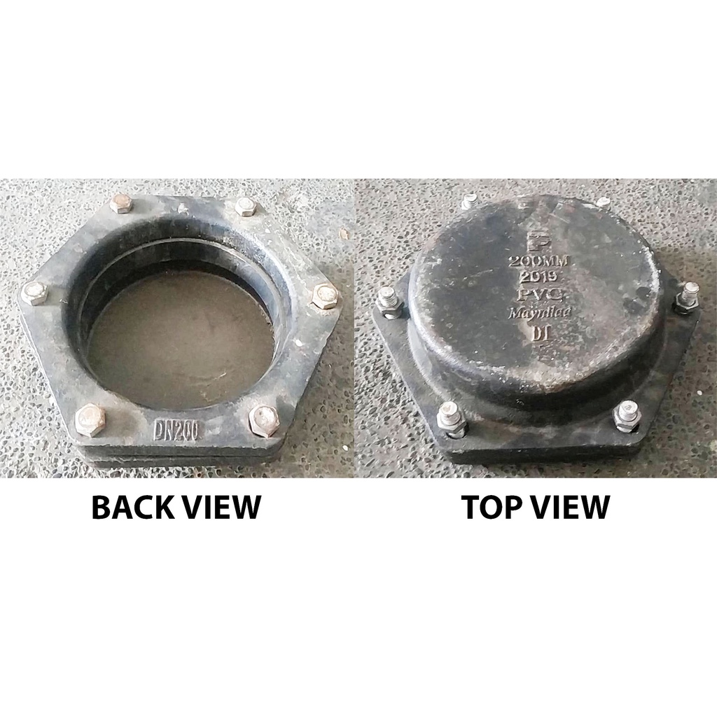 CAST IRON MECHANICAL END CAP 8 INCHES BLACK FOR WATER DISTRICT | Shopee ...