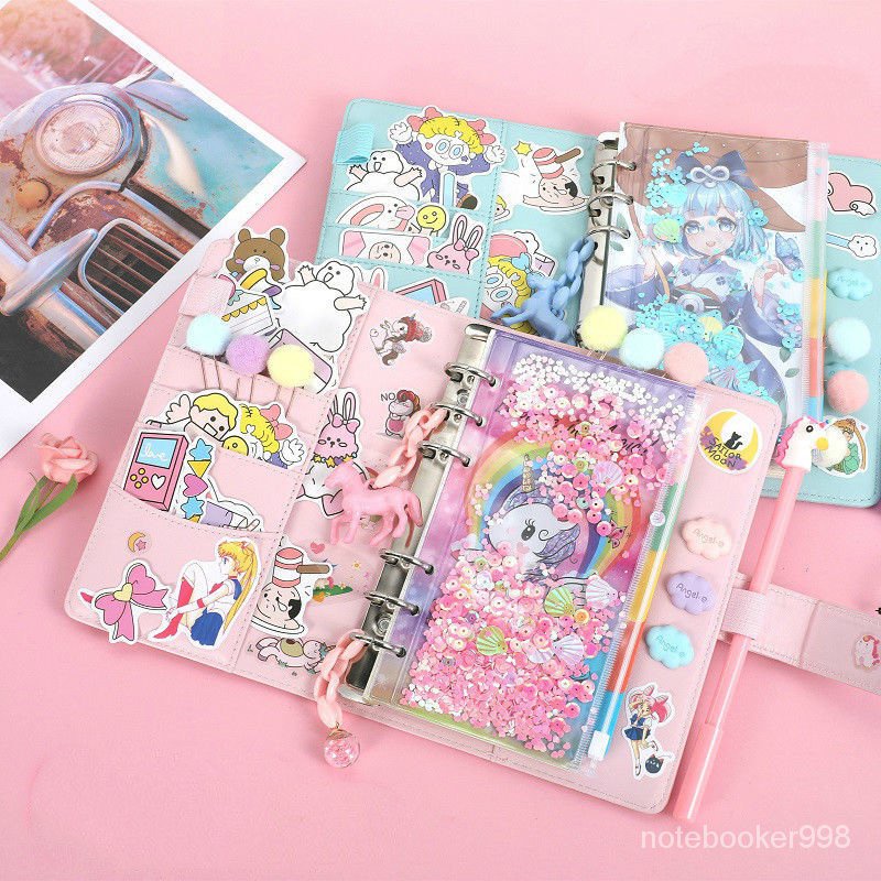 macaron binder A5/A6 Color Macaron Notebook Office Storage Stationery ...