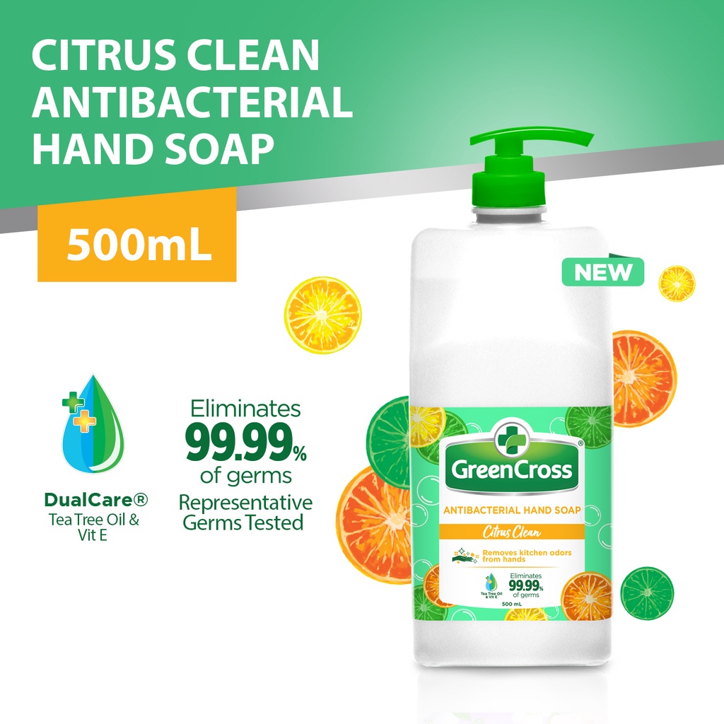 Green Cross Citrus Clean Antibacterial Hand Soap (500mL) | Shopee ...