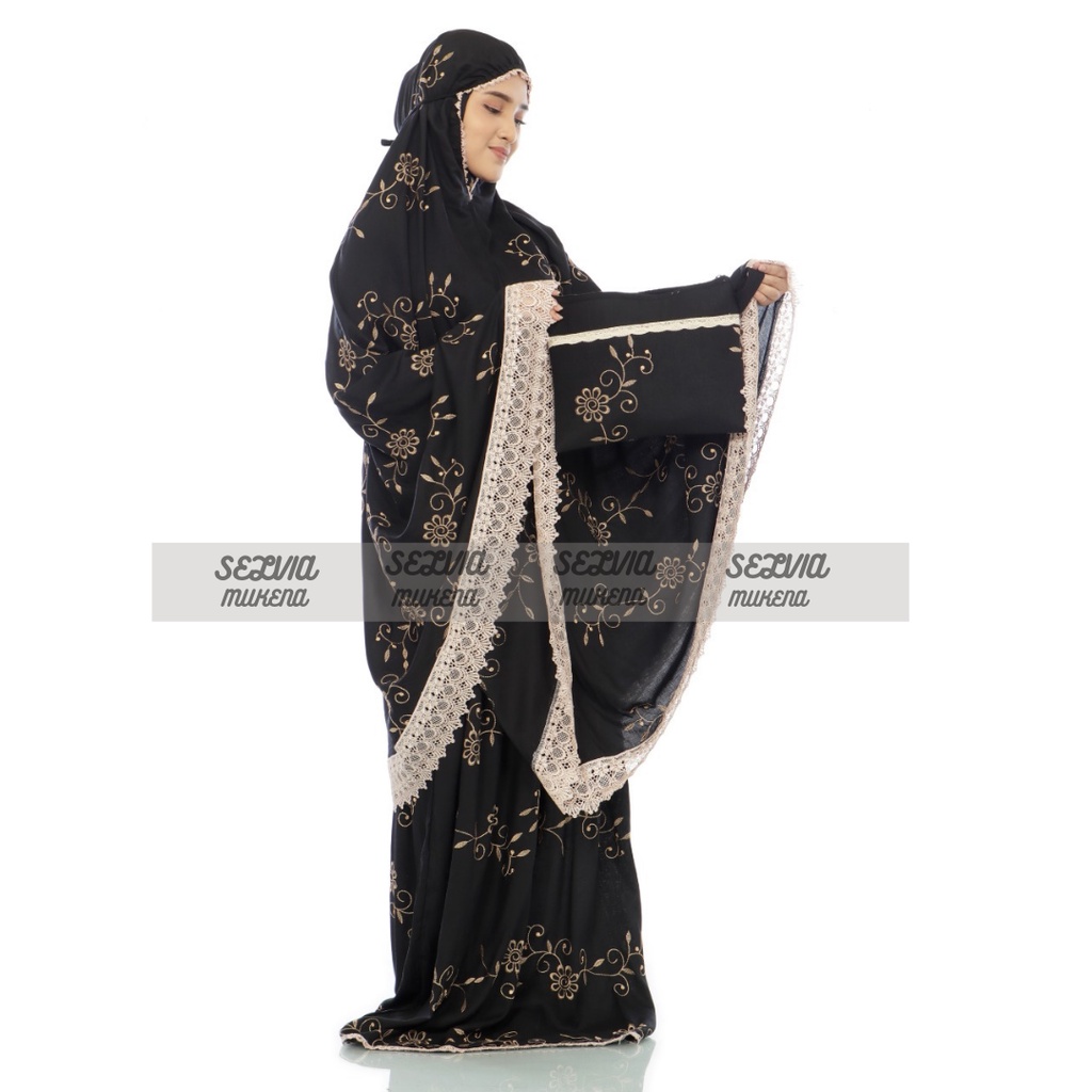 Gracella Jumbo Premium Adult Mukenah Mukena Full of Lotus Flower ...