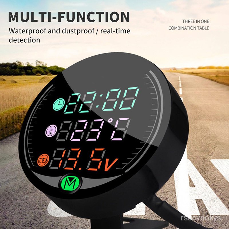 Waterproof 12V Night Vision Motorcycle Voltmeter With USB Volt Gauge ...